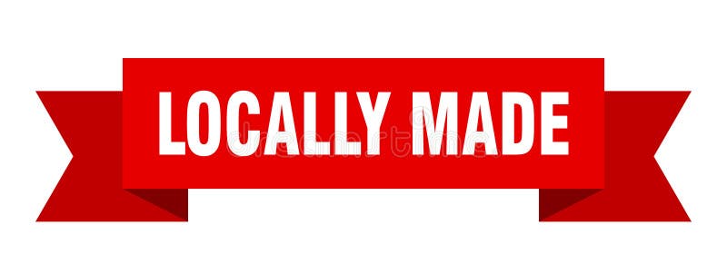 Locally made ribbon. stock vector. Illustration of local - 153585504