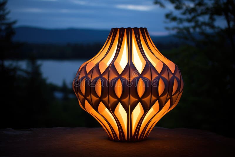 Locally Made Sun-shaped Lantern Glowing in the Dark Stock Image - Image ...