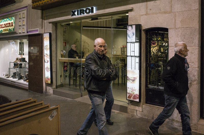 Locals in Front of Restaurant, Figures, Spain Editorial Photo - Image ...