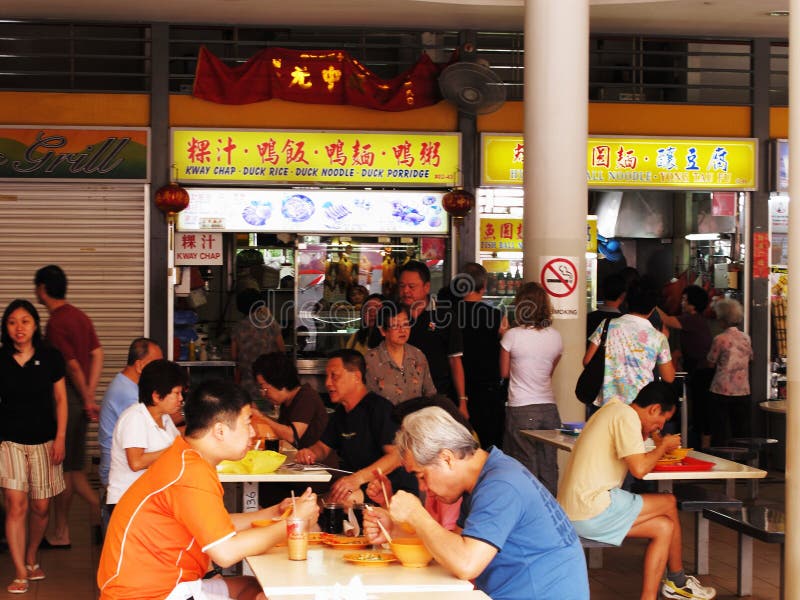 Locals at a Hawker Food Centre in Singapore Editorial Photography ...