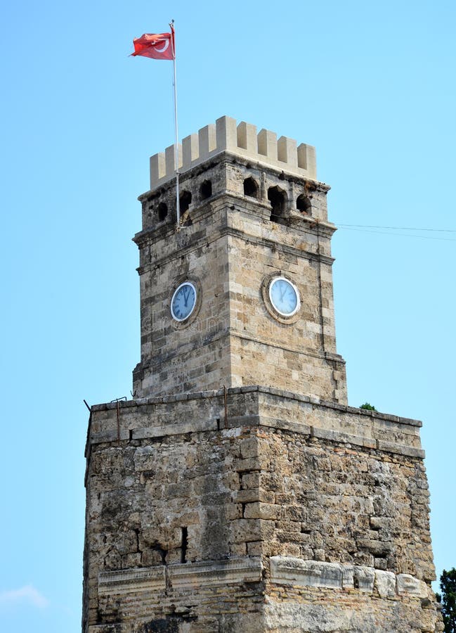 Antalya Clock Tower stock photo. Image of spire, landmark - 267356788