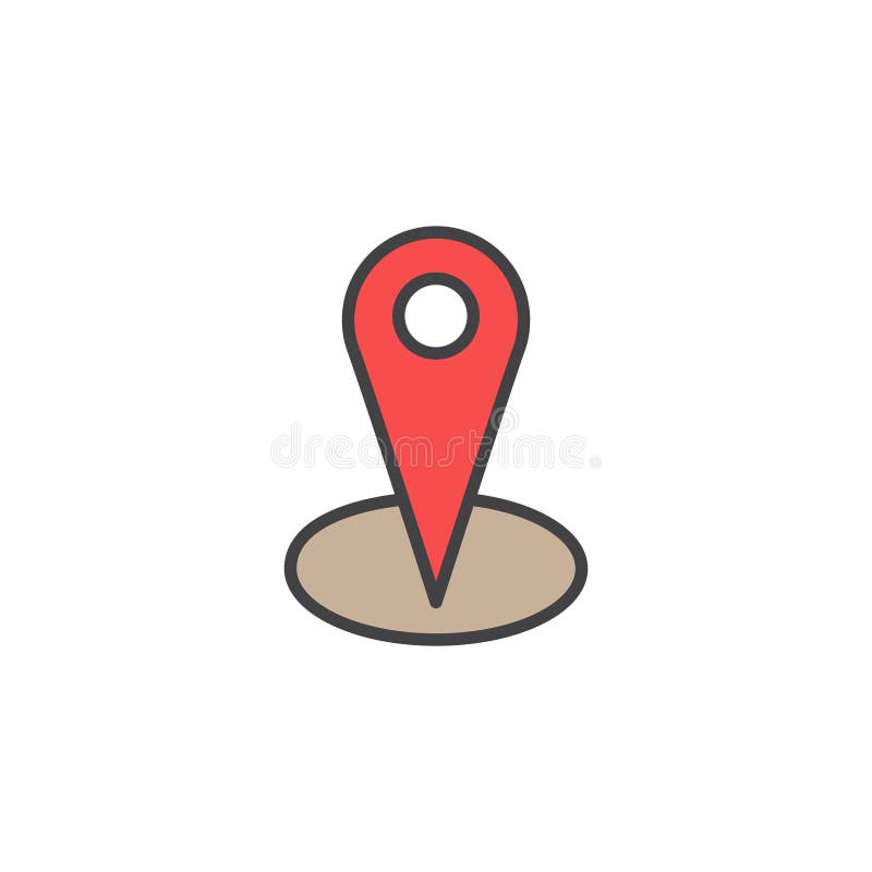 Located Icon in Colored Version Stock Illustration - Illustration of ...