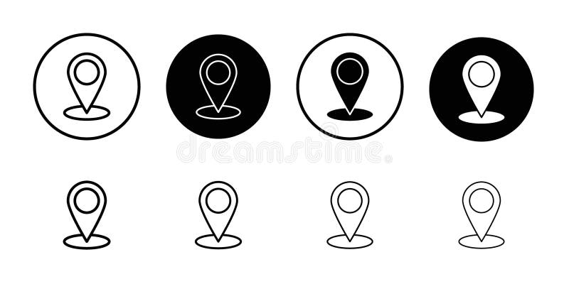 Located Icon Flat Fill Set Collection Stock Vector - Illustration of ...