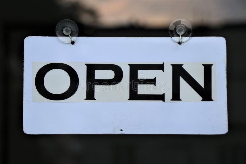 Sign that Informs the Store is Open. Stock Photo - Image of notice ...
