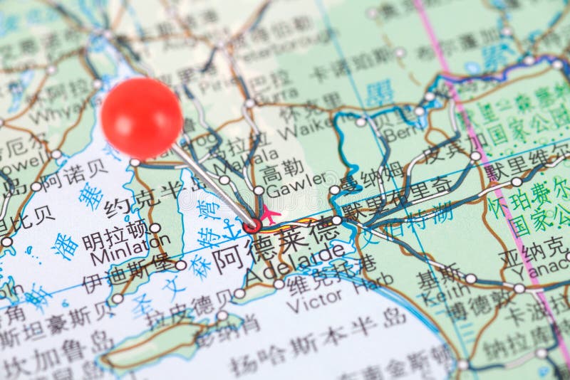 The Location of Adelaide on the Map Stock Image - Image of itinerary ...