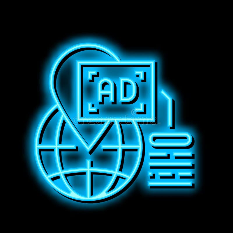Location Advertising Neon Glow Icon Illustration Stock Vector ...