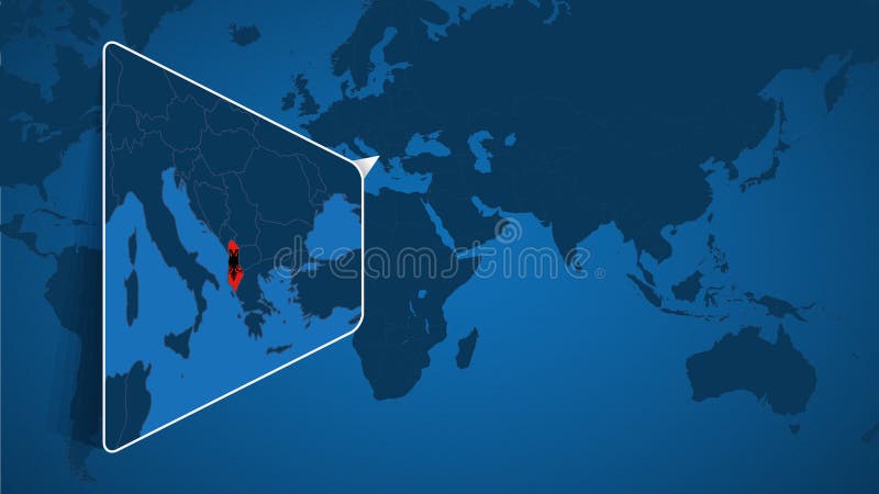 Location of Albania on the World Map with Enlarged Map of Albania with ...