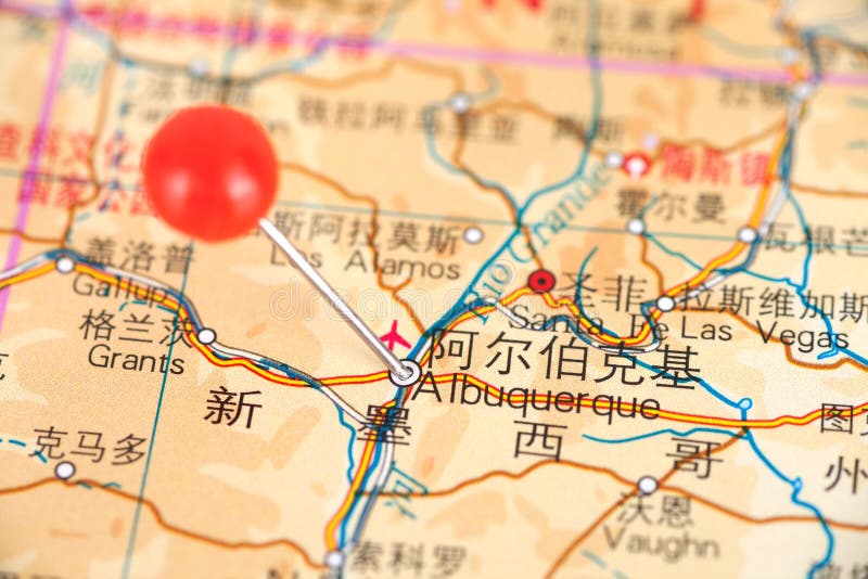 Location of Albuquerque in the United States on the Map Stock Photo ...