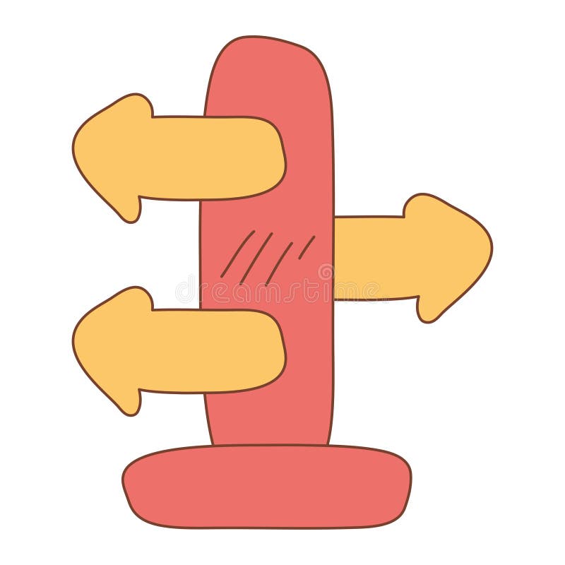 Location Arrows Post Hand-Drawn Doodle Isolated Icon Stock Illustration ...