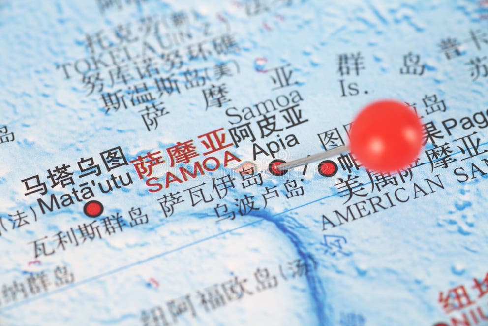 The Location of Avarua, the Capital of Samoa, on the Map Stock Photo ...