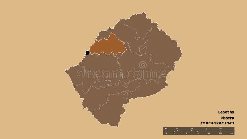 Location Map of the Berea District of Lesotho Stock Vector ...