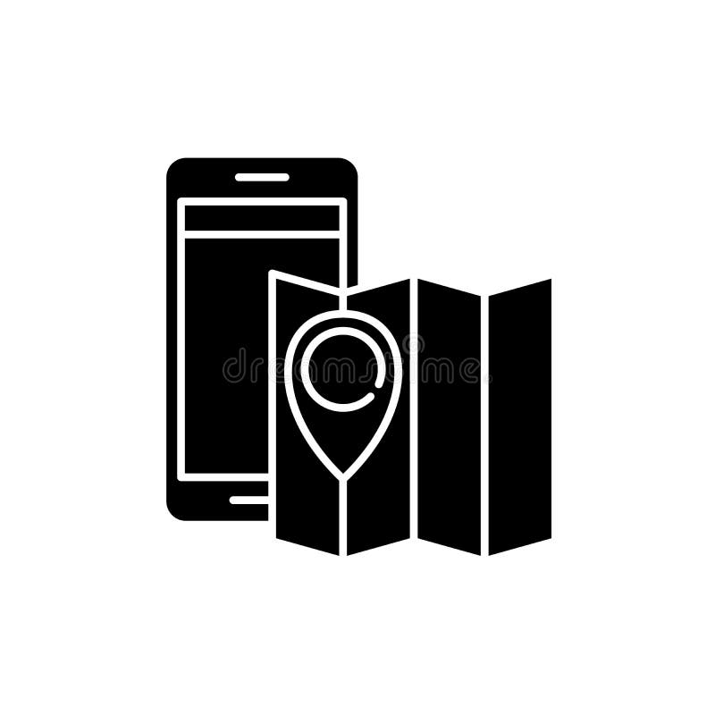 Location Black Icon, Vector Sign on Isolated Background. Location ...