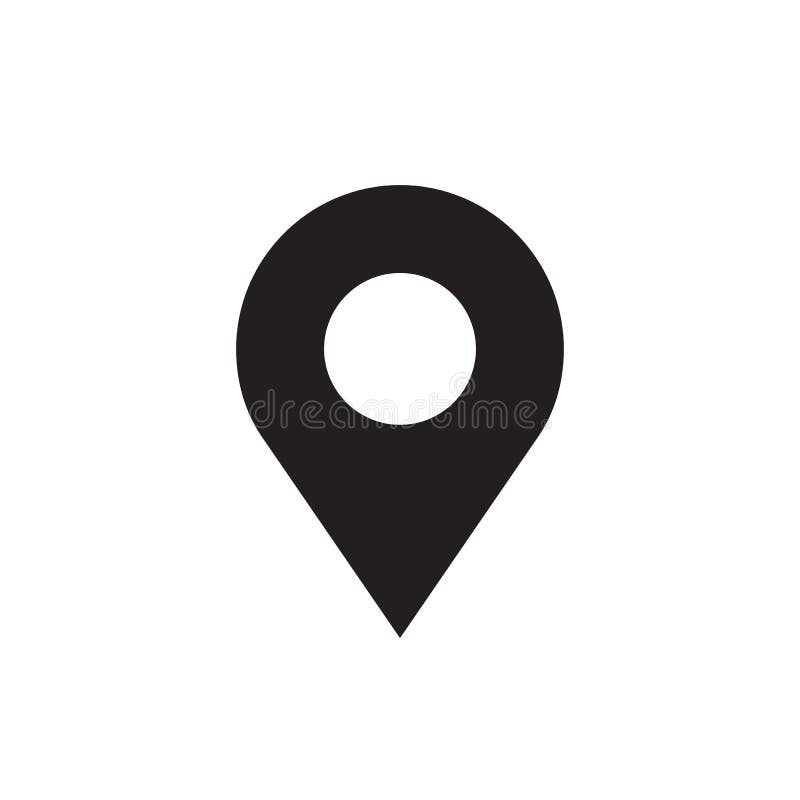 Location - Black Icon on White Background Vector Illustration for ...