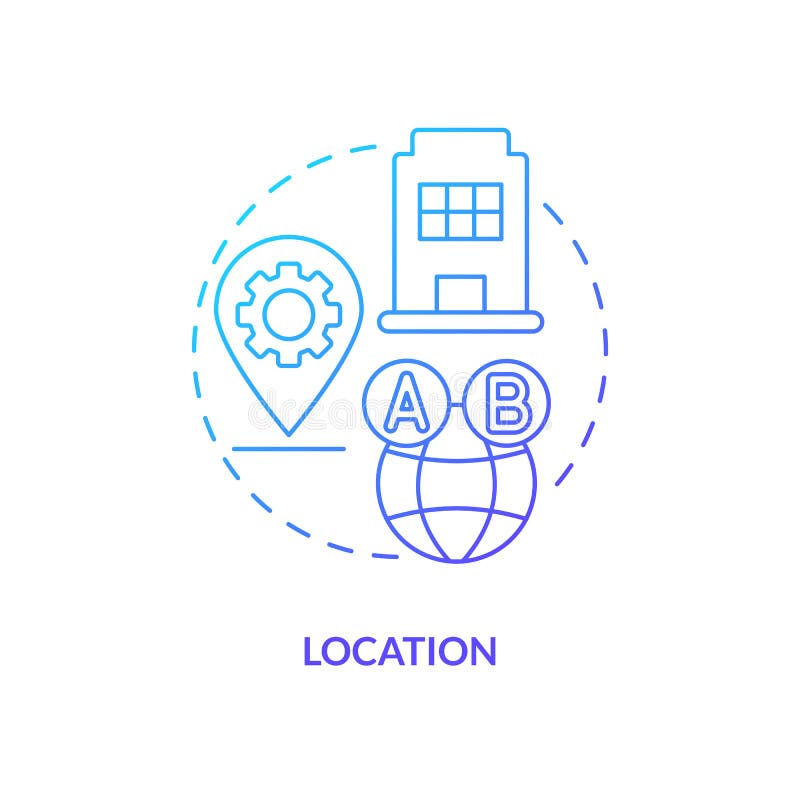 Location Blue Gradient Concept Icon Stock Vector - Illustration of ...