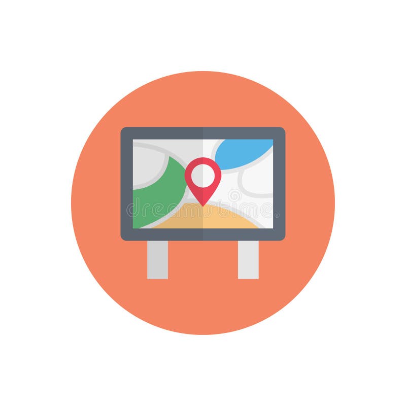 Location Board Flat Color Icon Stock Vector - Illustration of symbol ...