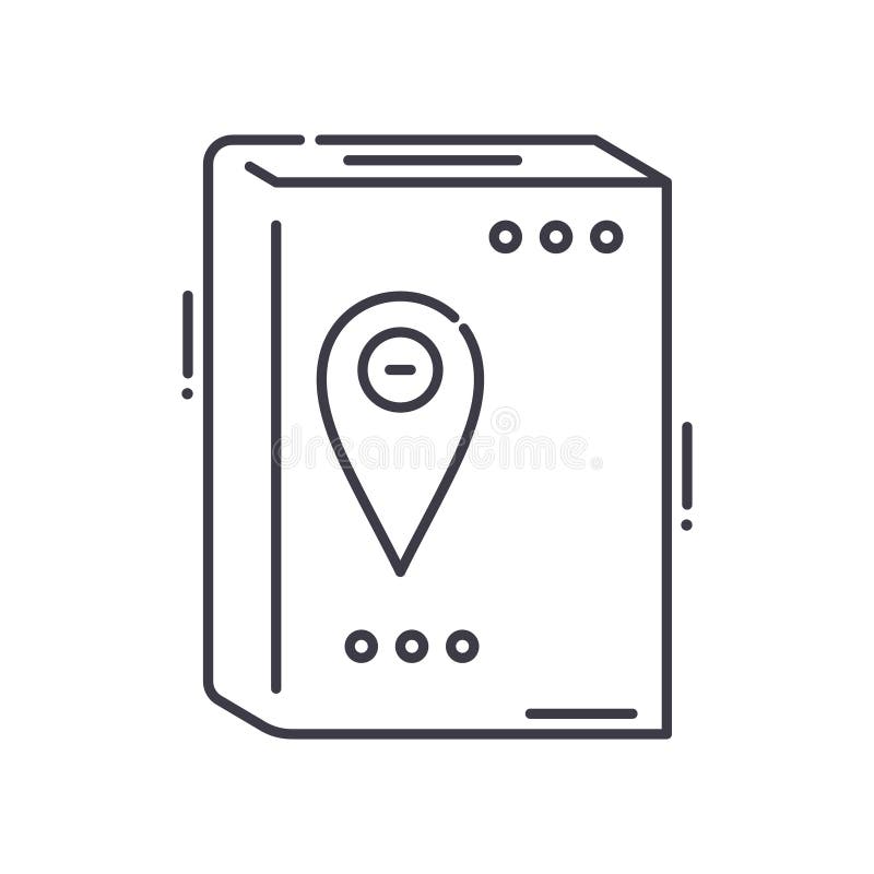 Location Book Icon, Linear Isolated Illustration, Thin Line Vector, Web ...