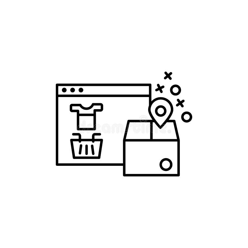 Location Box Icon. Element of Online Shopping Icon Stock Illustration ...