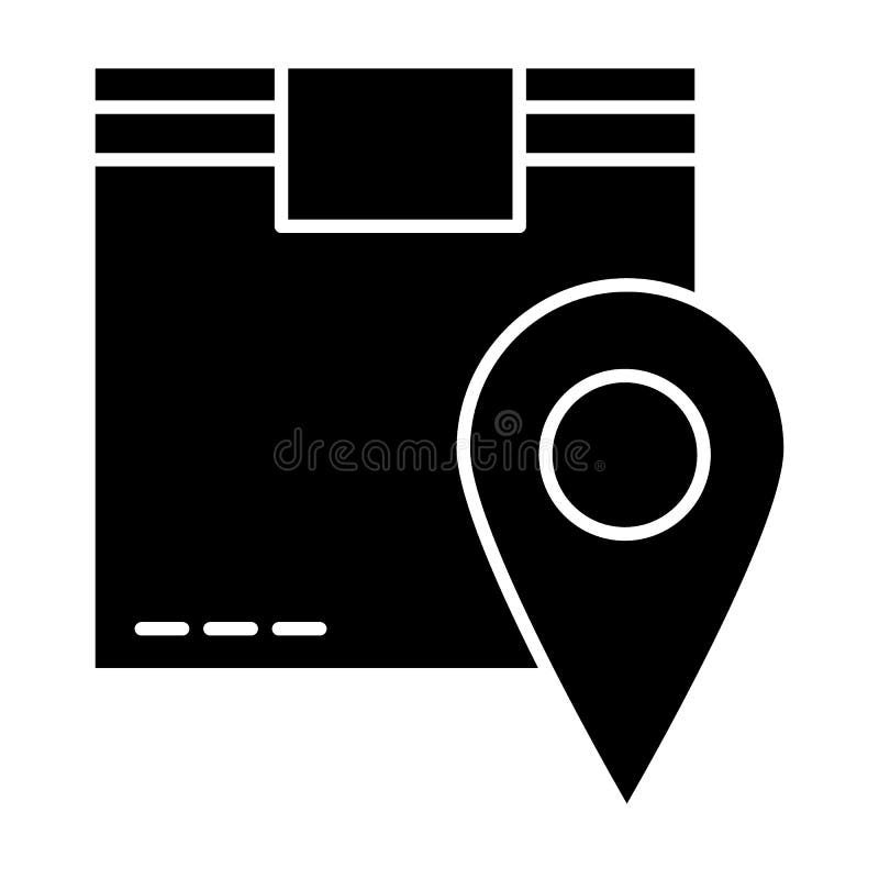 Location Box Solid Icon. Cargo Location Vector Illustration Isolated on ...