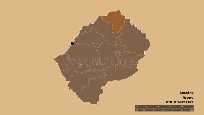 Location of Butha-Buthe, District of Lesotho,. Pattern Stock ...