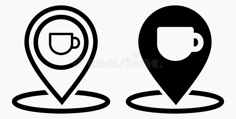 Location of the Cafe. GPS and Cup Stock Vector - Illustration of point ...