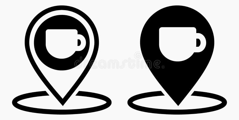 Location of the Cafe. GPS and Cup Stock Vector - Illustration of ...