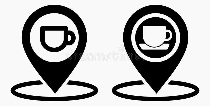 Location of the Cafe. GPS and Cup Stock Vector - Illustration of coffee ...