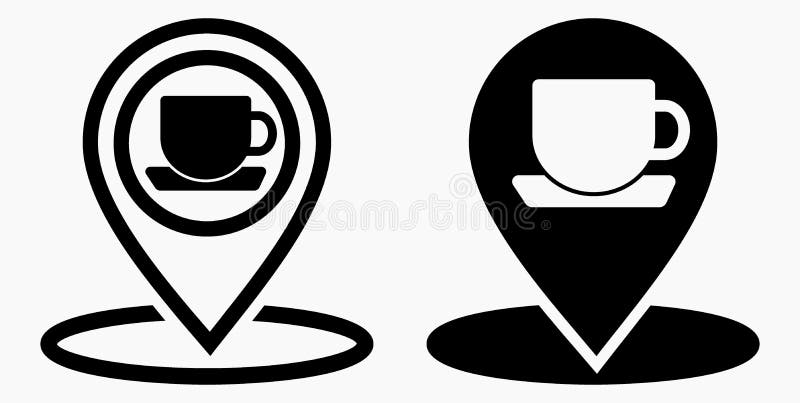 Location of the Cafe. GPS and Cup Stock Vector - Illustration of marker ...