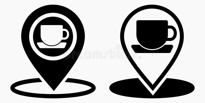 Location of the Cafe. GPS and Cup Stock Vector - Illustration of point ...
