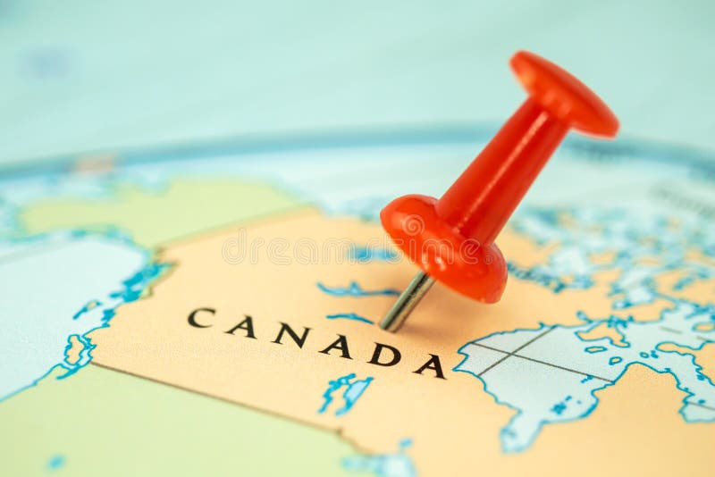 Location Canada, Map with Red Push Pin Pointing Close-up, North America ...