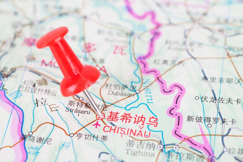 The Location of Chisinau, the Capital of Moldova, on the Map Stock ...