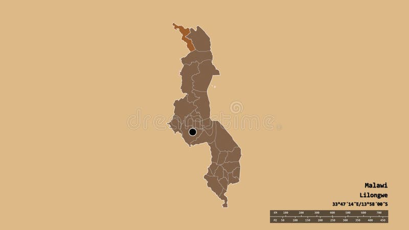 Location of Chitipa, District of Malawi,. Pattern Stock Illustration ...