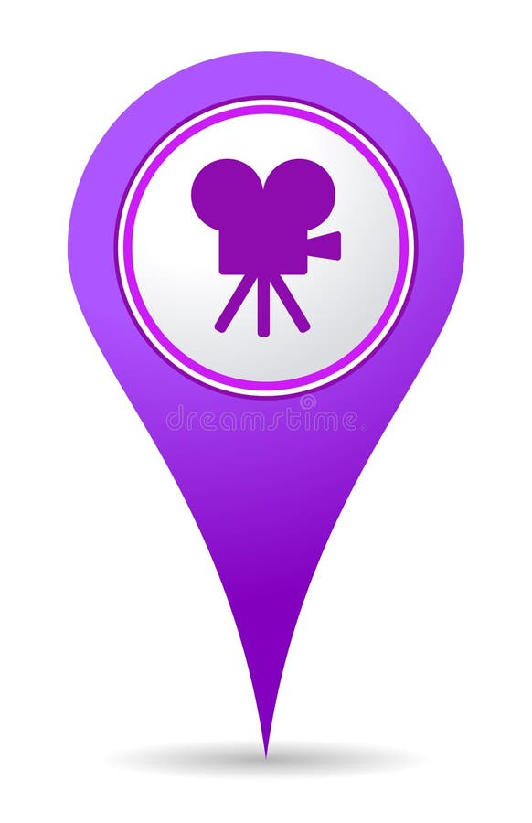 Cinema Icon In Trendy Flat Style Isolated On Grey Background. Building ...