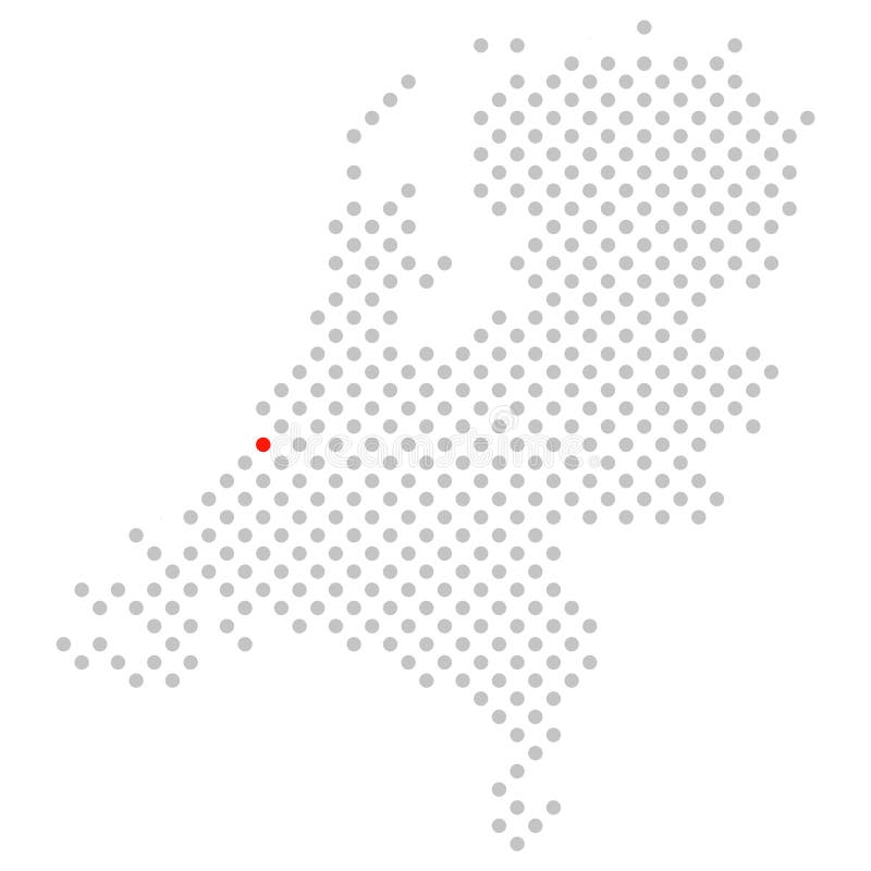 Location of City De Hague in the Netherlands: Dotted Map Stock ...
