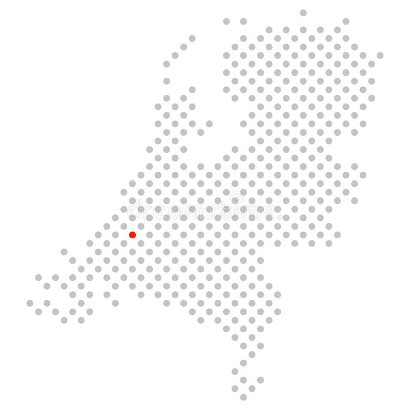 Location of City Rotterdam in the Netherlands: Dotted Map Stock ...