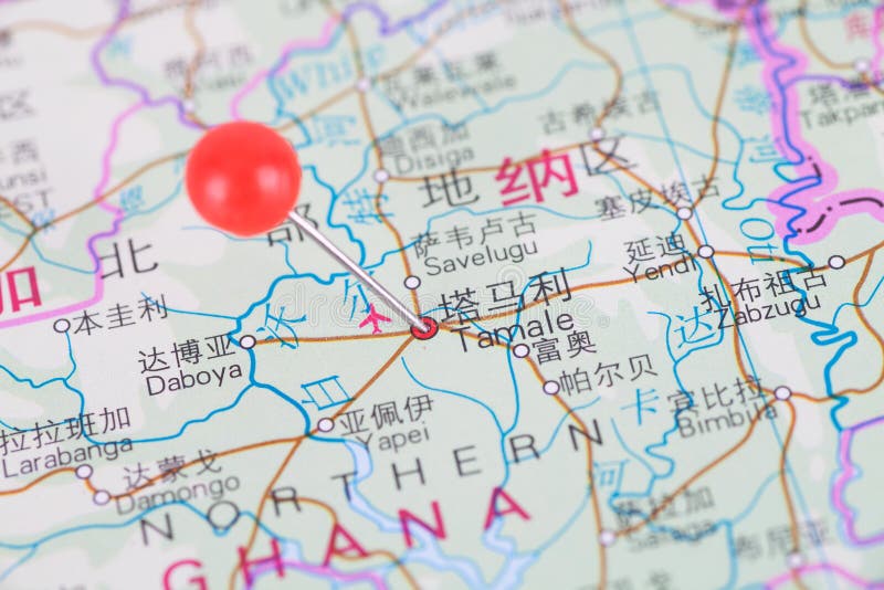 The Location of the City of Tamale in Ghana on the Map Stock Photo ...
