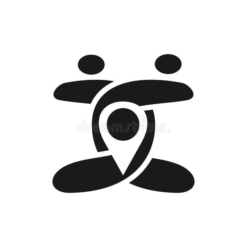 Pin Location Commitment Teamwork Together Black Logo Stock Vector - Illustration of partnership ...