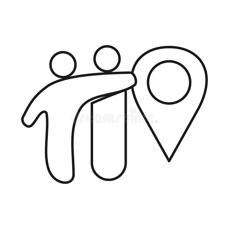 Pin Location Commitment Teamwork Together Black Logo Stock Vector - Illustration of partnership ...