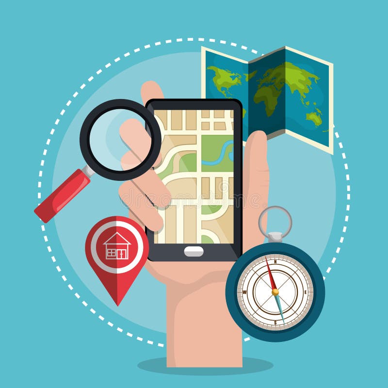 Location concept design stock illustration. Illustration of location ...