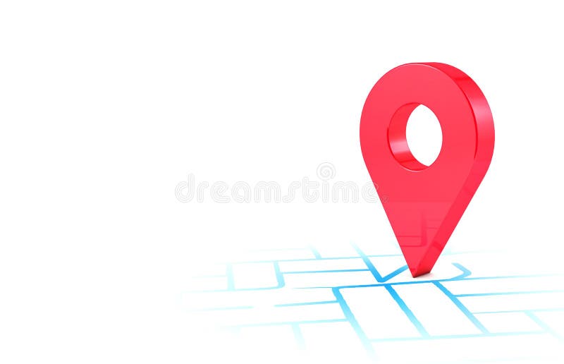 3D Location Icon. Meeting Point on Map, Isolated on White Background ...