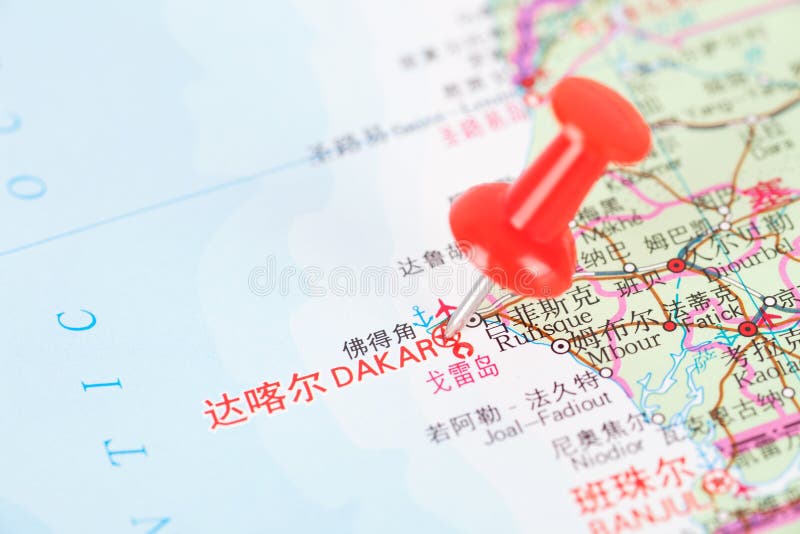 The Location of Dakar, the Capital of Senegal, on the Map Editorial ...