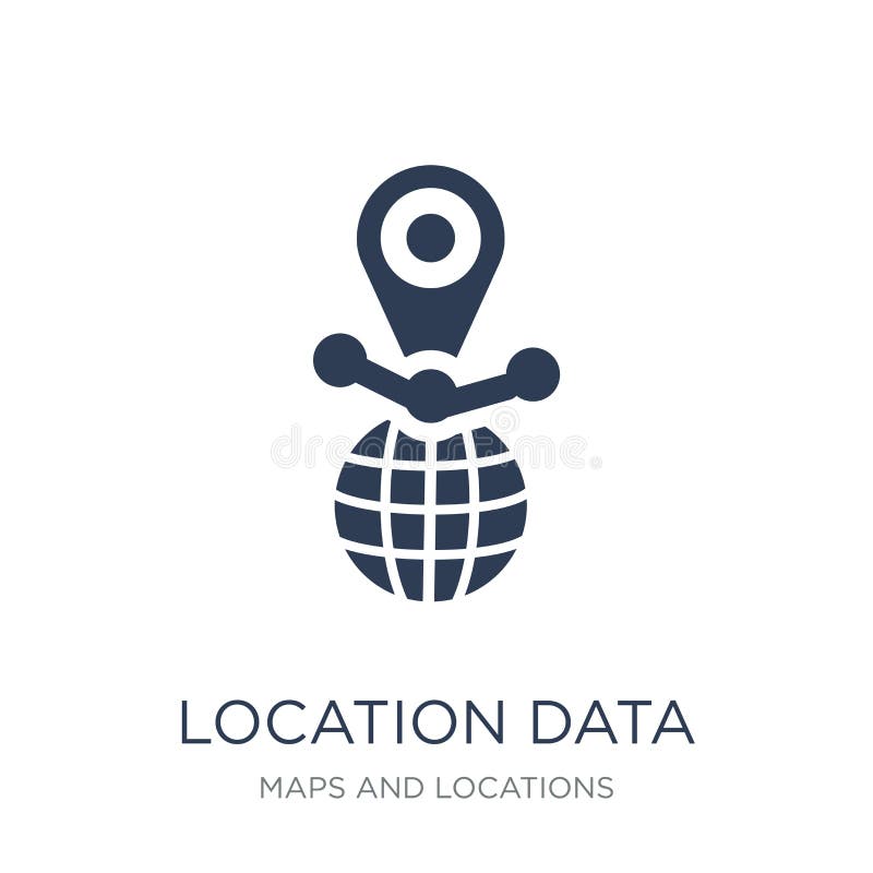 Location Data Icon. Trendy Flat Vector Location Data Icon on White ...