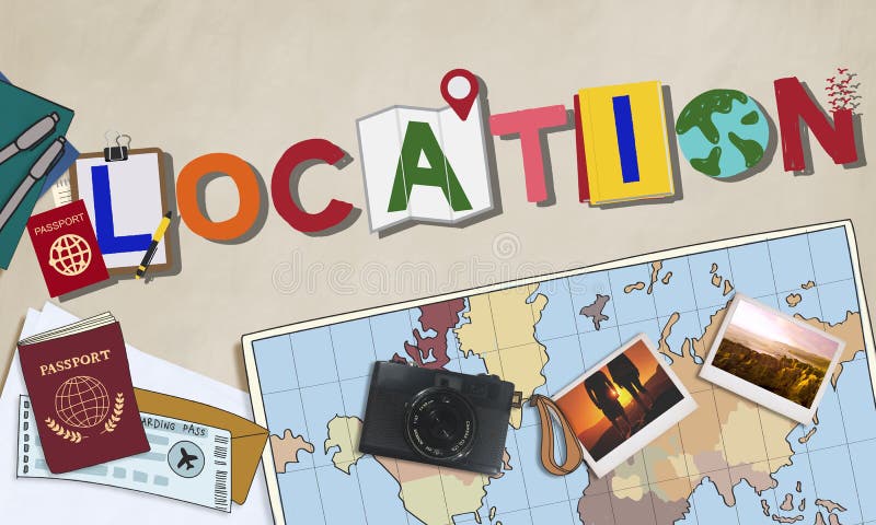 Location Direction Destination Place Route Concept Stock Illustration ...
