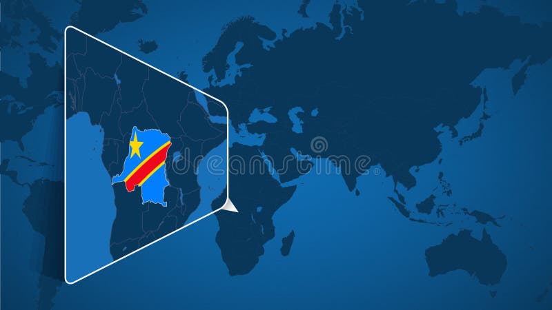 Location of DR Congo on the World Map with Enlarged Map of DR Congo ...