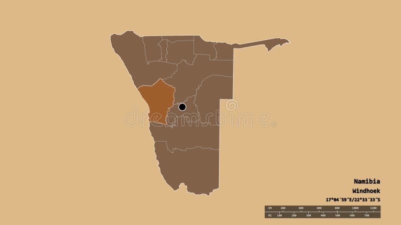 Location of Erongo, Region of Namibia,. Pattern Stock Illustration ...