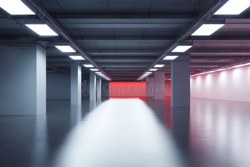 Modern Underground Space with Artistic Lighting and Minimalistic Design ...