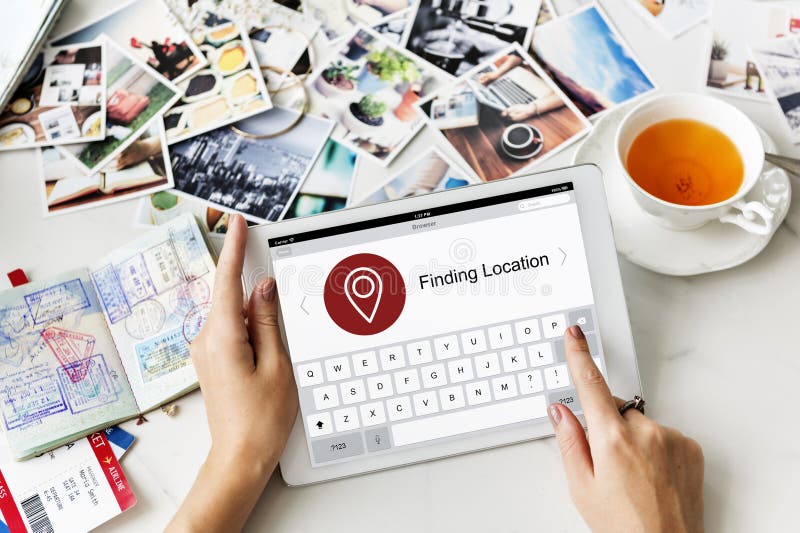Location Finder Map Application Concept Stock Photo - Image of fashion ...