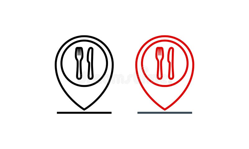 Location Food Logo. Public Catering Point. Symbol Restaurant Address ...