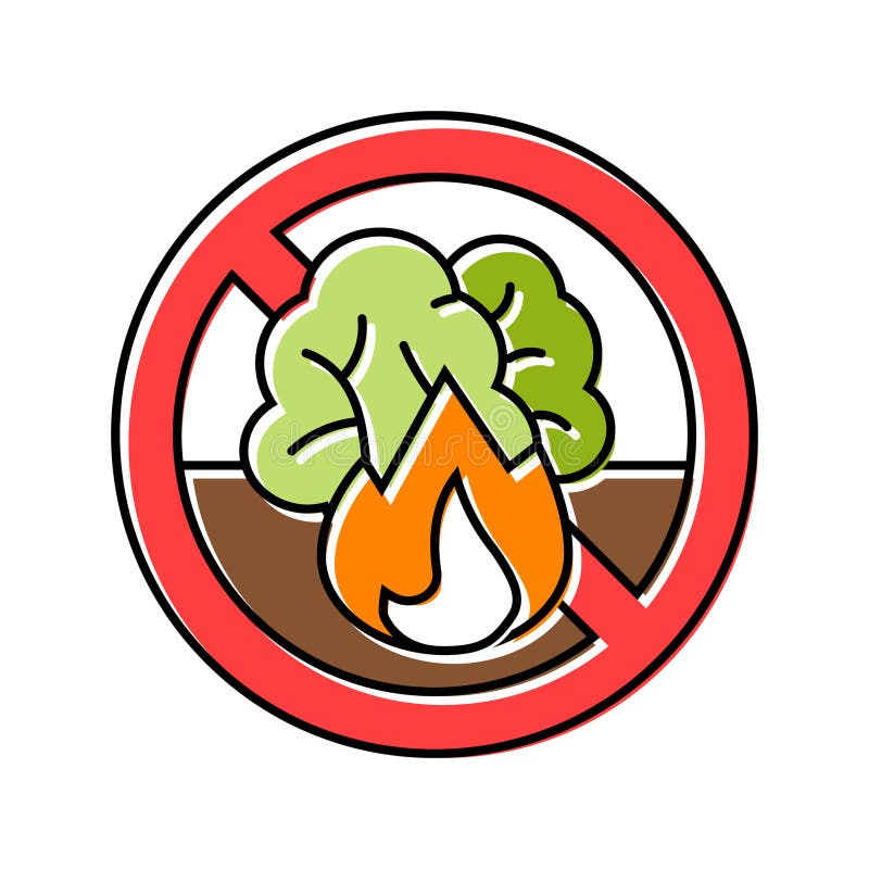 Location Forest Fire Color Icon Vector Illustration Stock Illustration ...