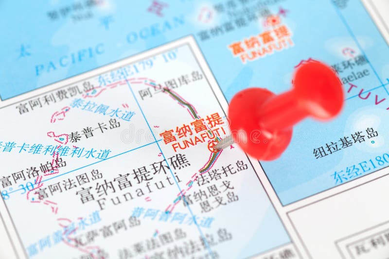 The Location of Funafuti, the Capital of Tuvalu, on the Map Stock Image ...