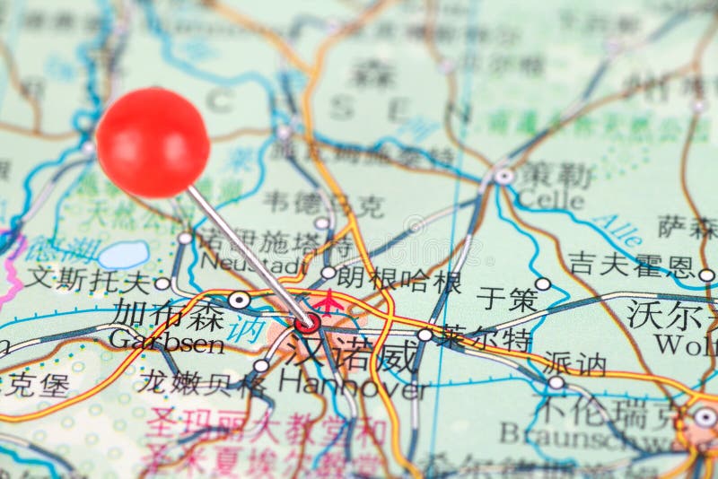 The Location of Hanover on the Map Stock Image - Image of traffic ...